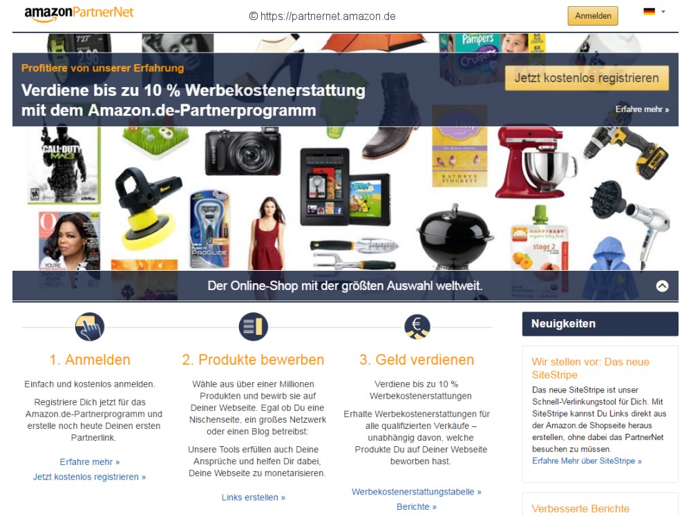 Amazon PartnerNet Relaunch im neuen Design